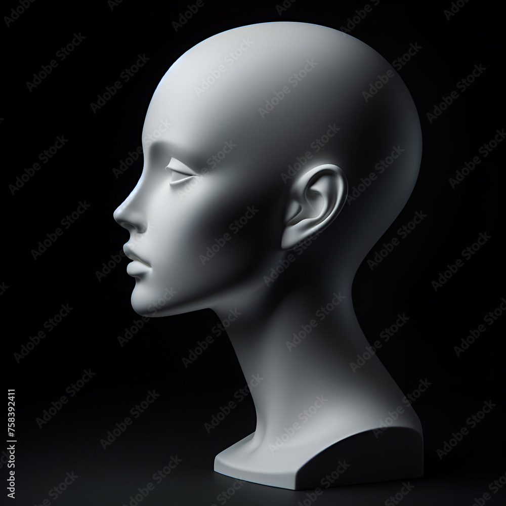 Studio Side View of Plastic Blank White Female Girl Generic Human ...