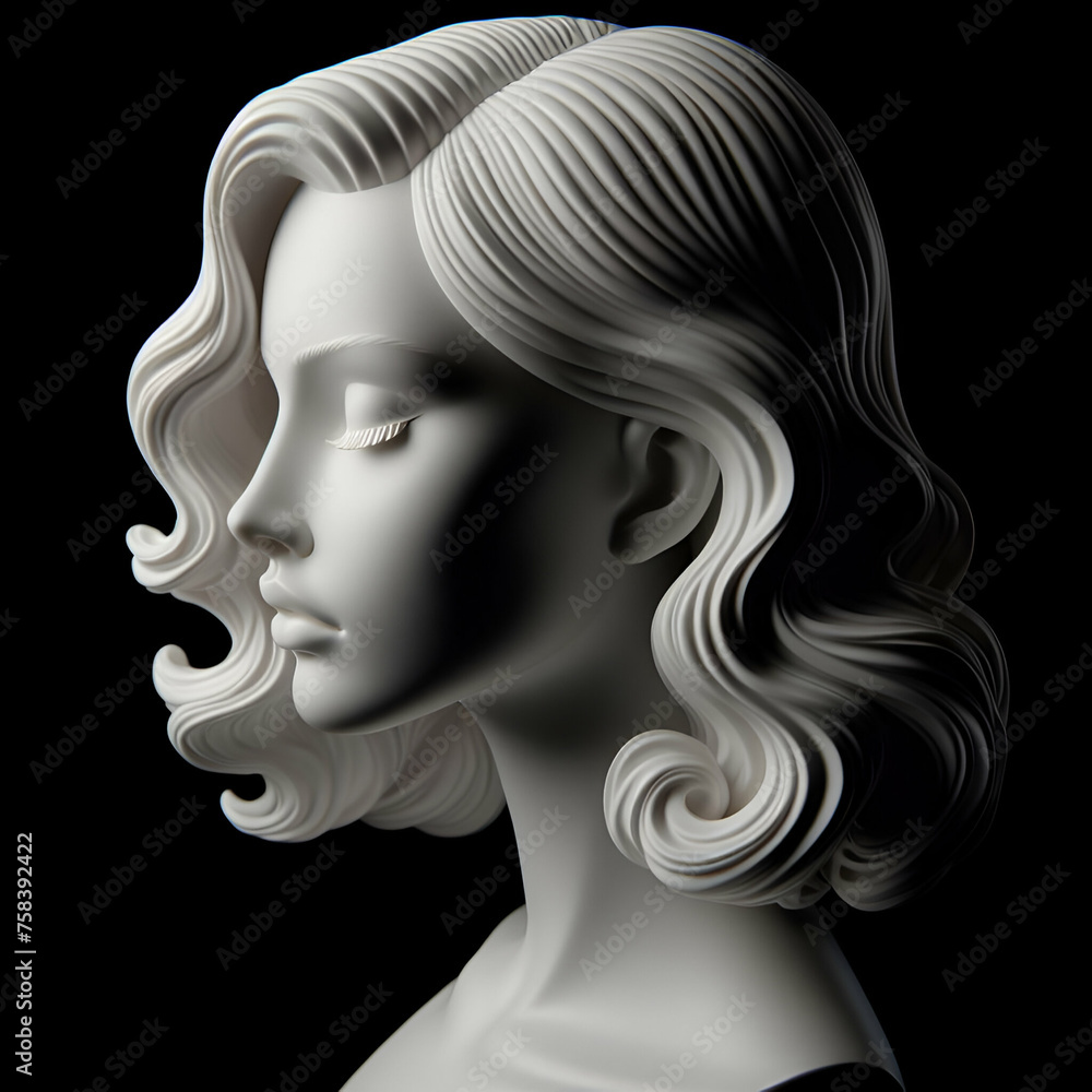 Studio Side View of Plastic Blank White Female Girl Generic Human ...