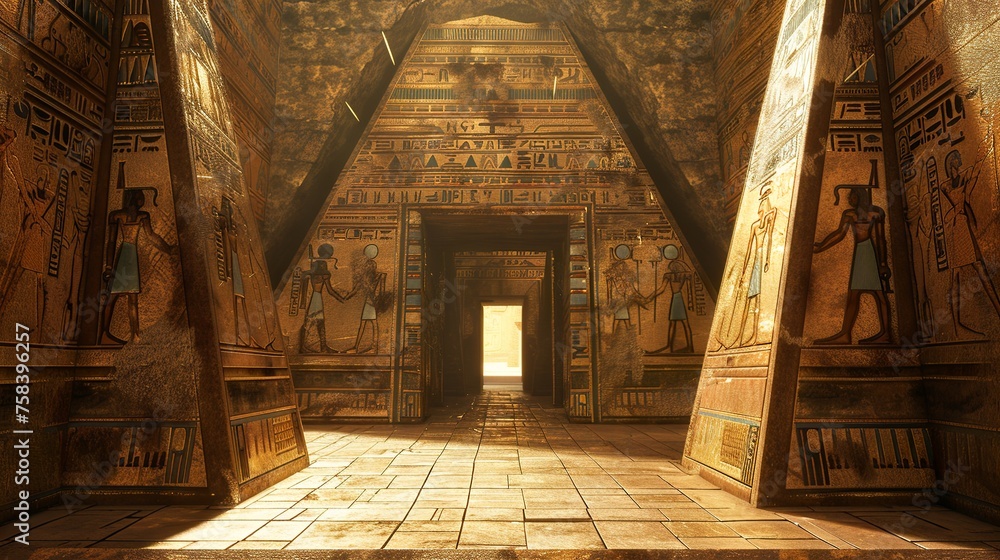 Inside of a pyramid chamber Stock Illustration | Adobe Stock