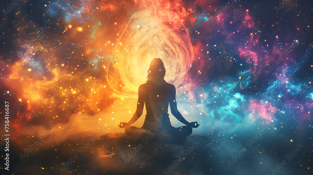 Universe, cosmos. Meditation background, chakras, prana, the mind of ...