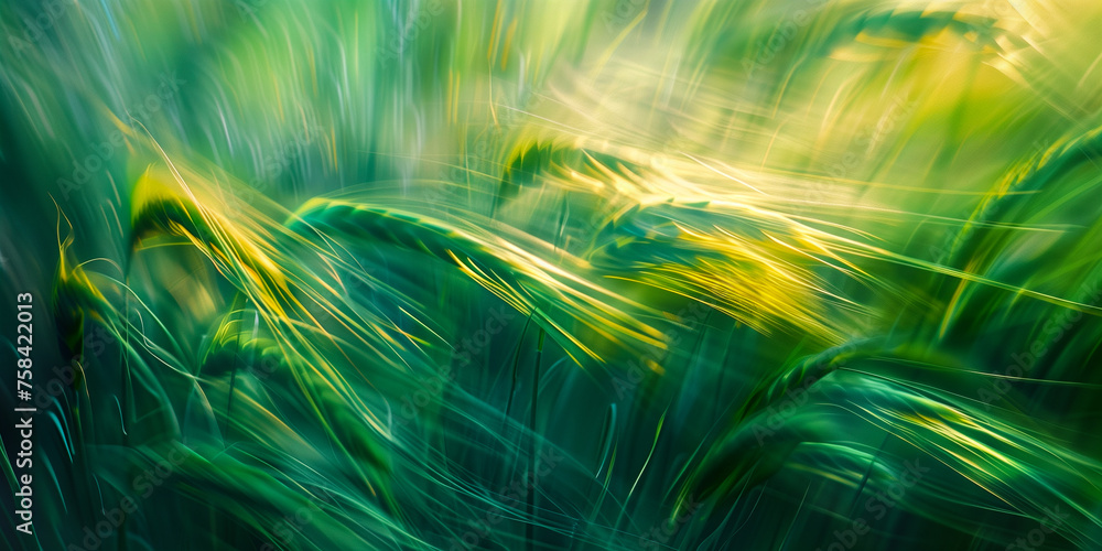 Abstract spring grass background with fresh long grassy field on a ...