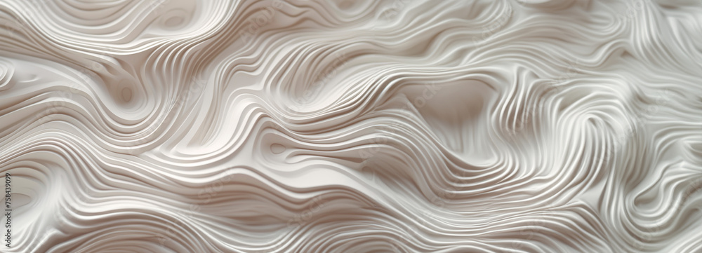 An image displaying fluid and continuous white wave patterns, with a ...