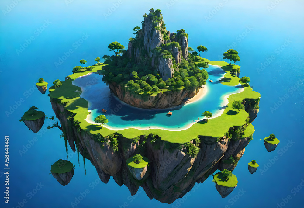 Floating Island Landscape, Landscape, Floating Island, Fantasy ...