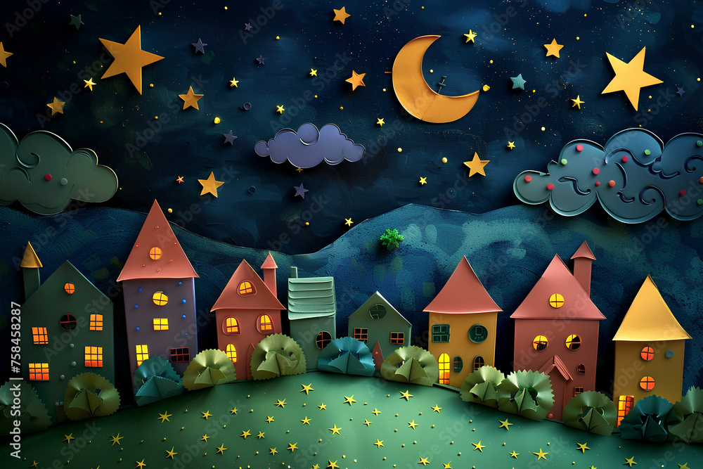 Children's wallpaper featuring a "good night, sweet dreams" concept art ...