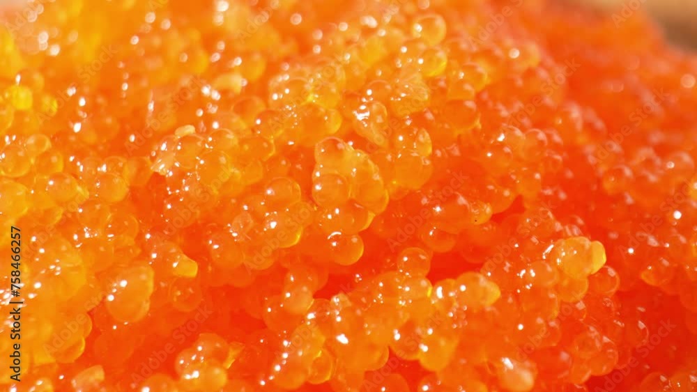 Tobiko, flying fish roe from the Tobiuo species, prized in Japanese ...