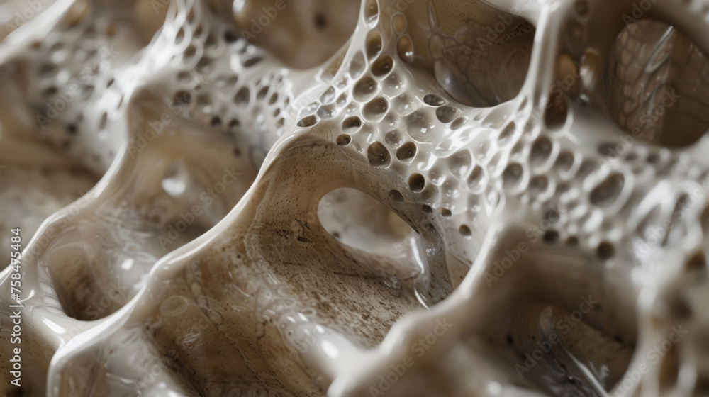 An upclose image of a smooth and malleable claylike material gradually ...