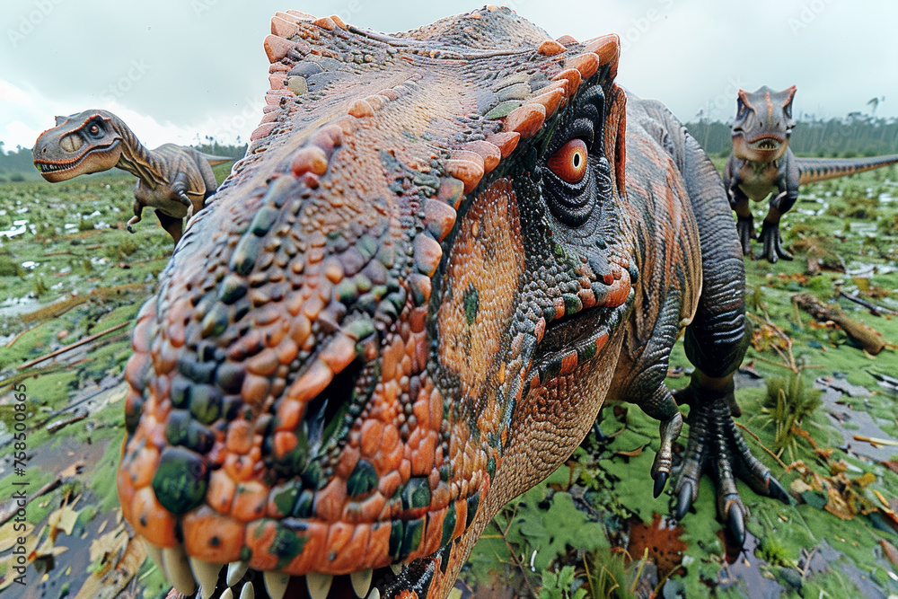 T-Rex = Tyrannosaurus. A powerful carnivorous dinosaur that lived in the late Cretaceous period ...