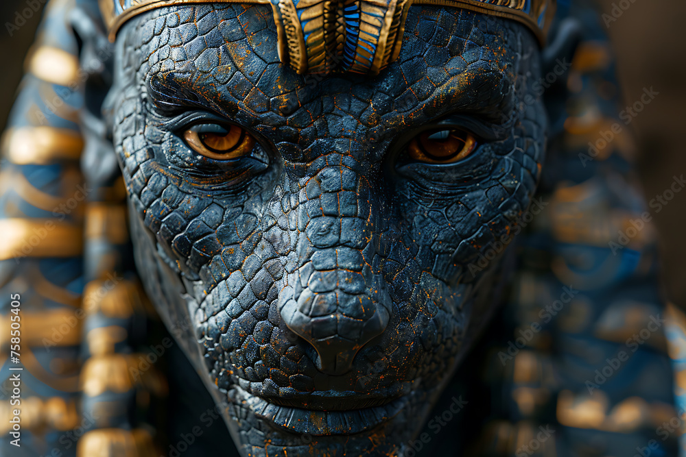 A striking depiction of Apophis, the ancient Egyptian deity symbolizing ...