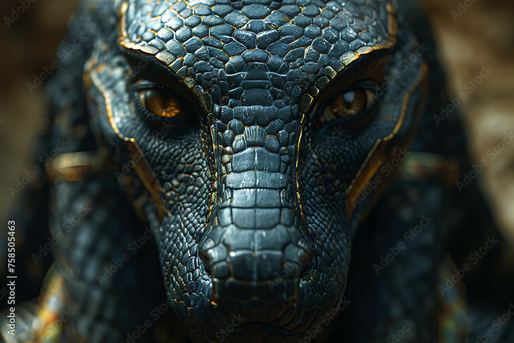 A striking depiction of Apophis, the ancient Egyptian deity symbolizing ...