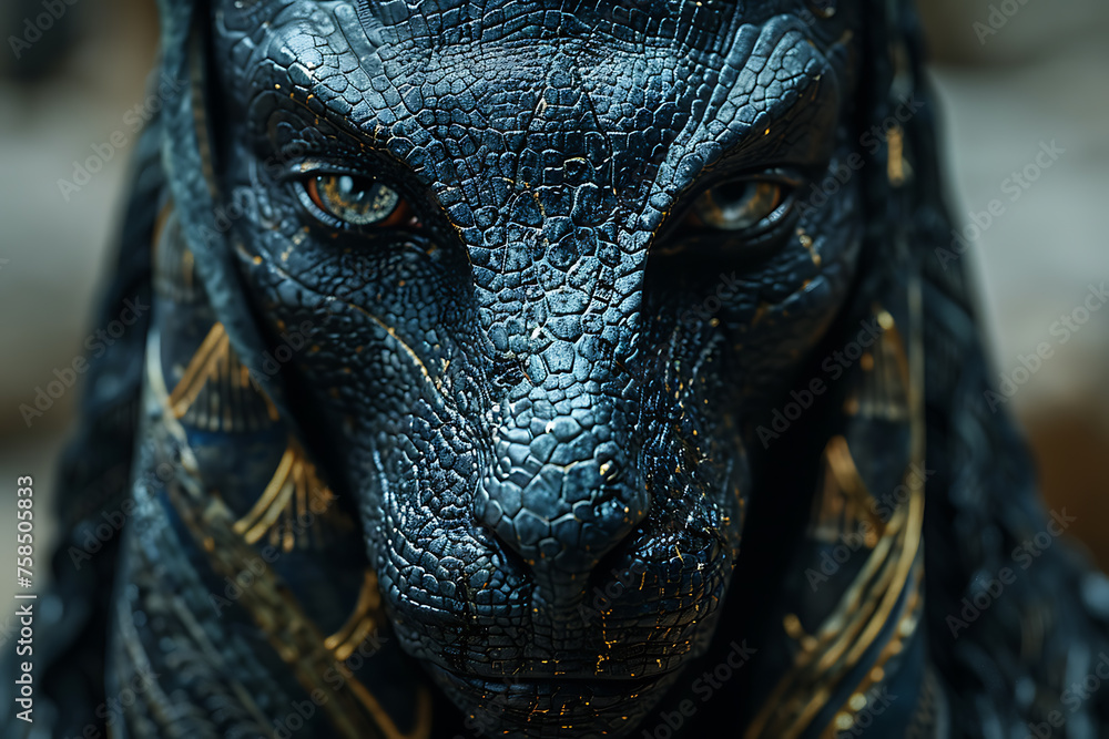 A striking depiction of Apophis, the ancient Egyptian deity symbolizing ...