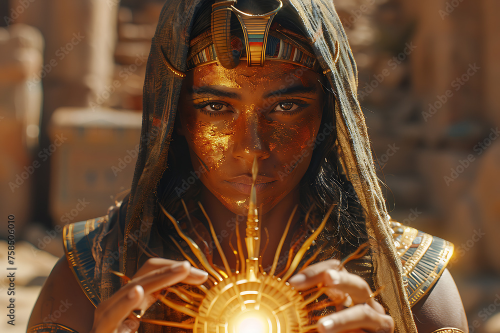 A stunning depiction of Atum, a vital deity in Egyptian mythology ...