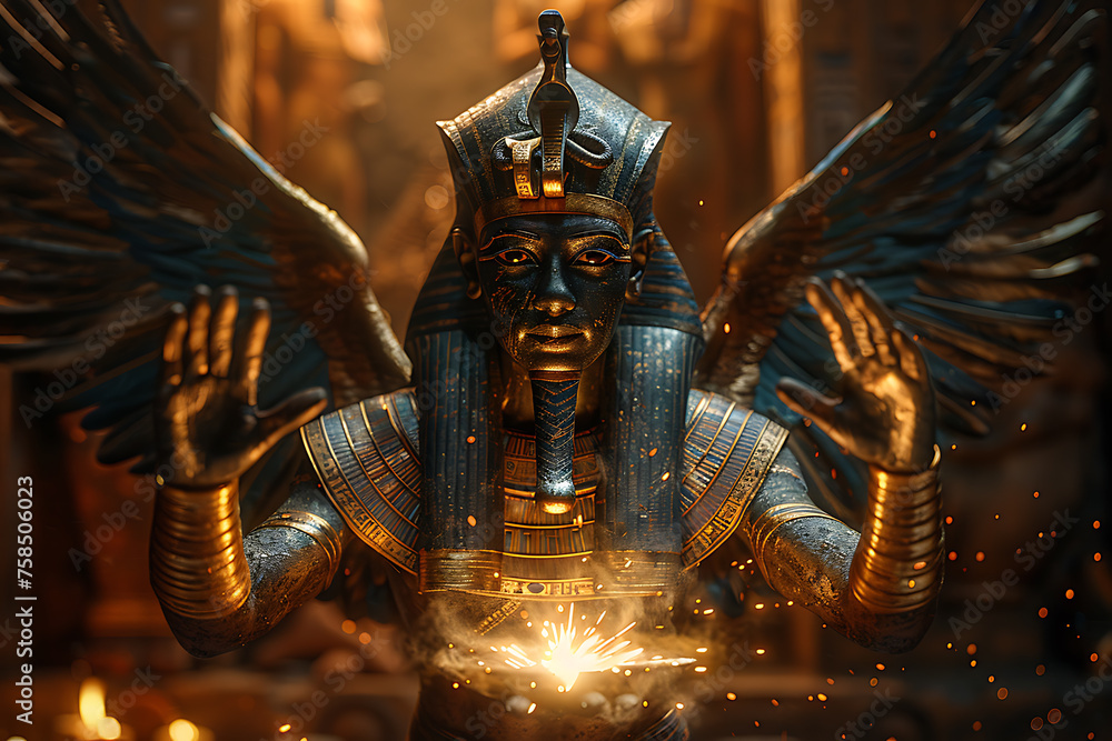 A stunning depiction of Atum, a vital deity in Egyptian mythology ...