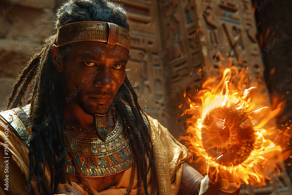 A stunning depiction of Atum, a vital deity in Egyptian mythology ...