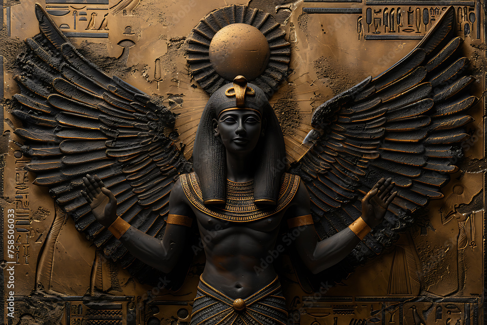 A stunning depiction of Atum, a vital deity in Egyptian mythology ...