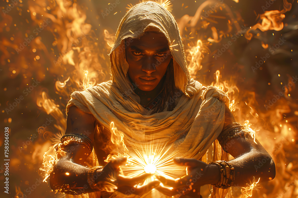 A stunning depiction of Atum, a vital deity in Egyptian mythology ...