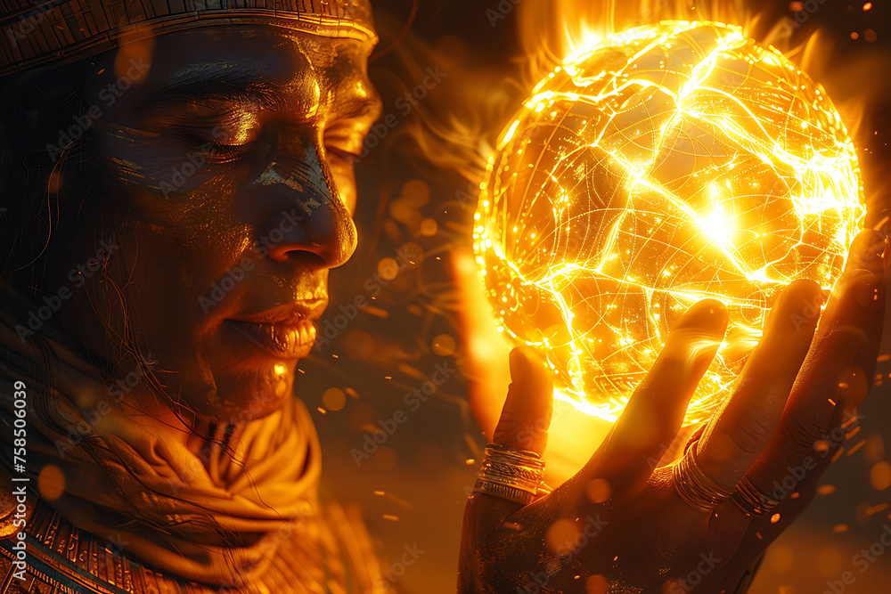 A stunning depiction of Atum, a vital deity in Egyptian mythology ...