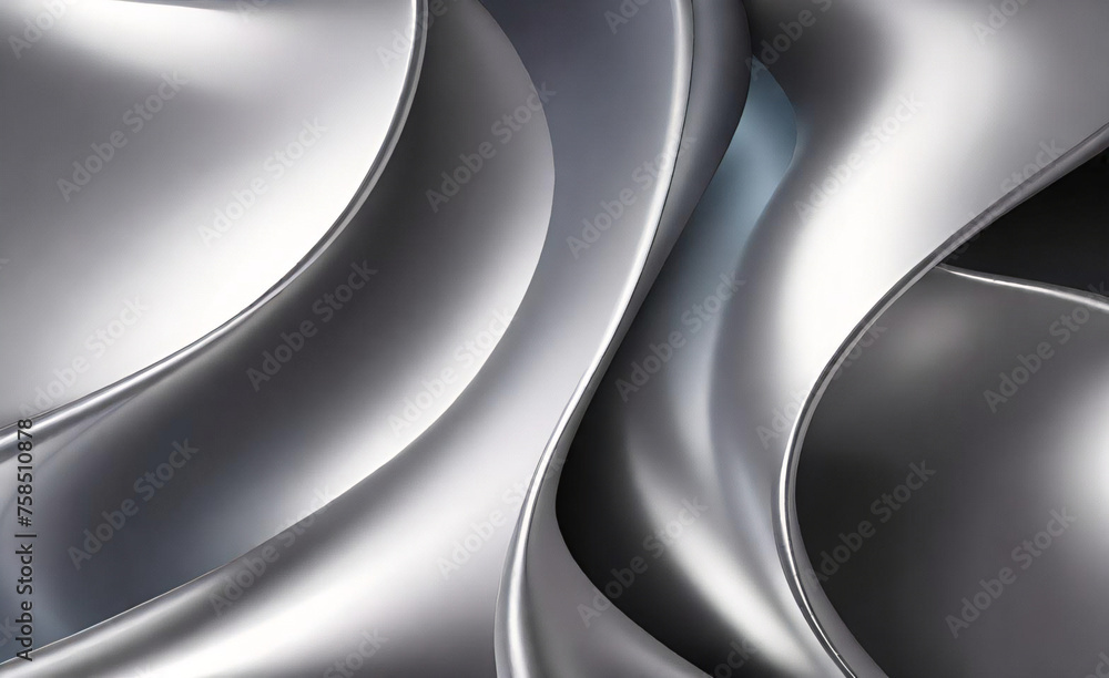 Feche a textura de metal líquido brilhante na cor cinza prateado com ...