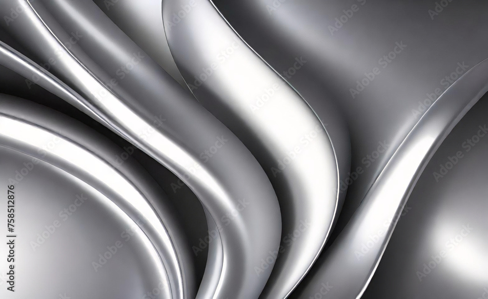 Feche a textura de metal líquido brilhante na cor cinza prateado com ...
