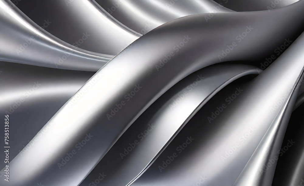 Feche a textura de metal líquido brilhante na cor cinza prateado com ...