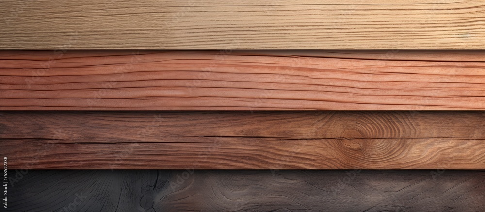 A close up of three different types of hardwood flooring planks, each ...