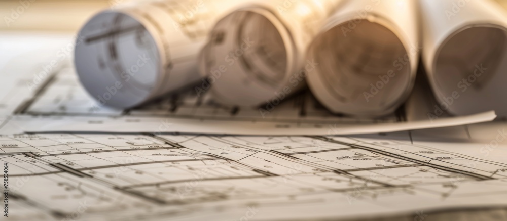 Architect blueprint building plan drawing design, project building ...