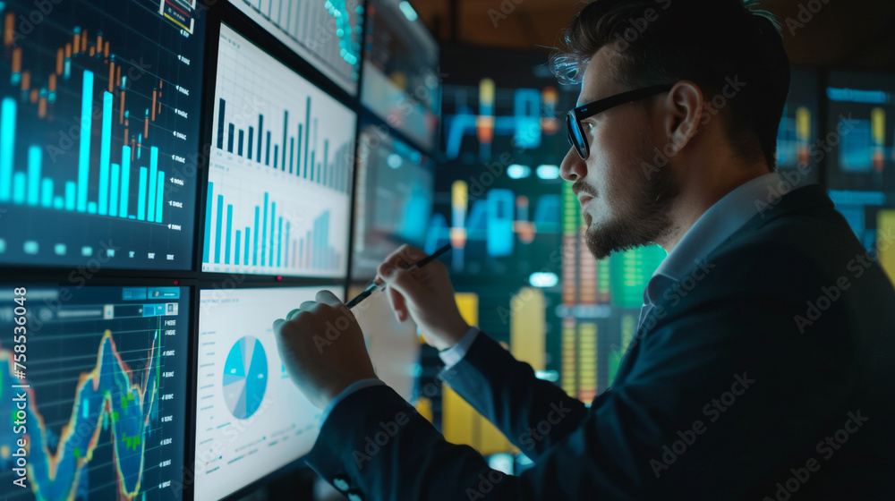 a digital tablet pc, An illustration of a data analyst conducting ...