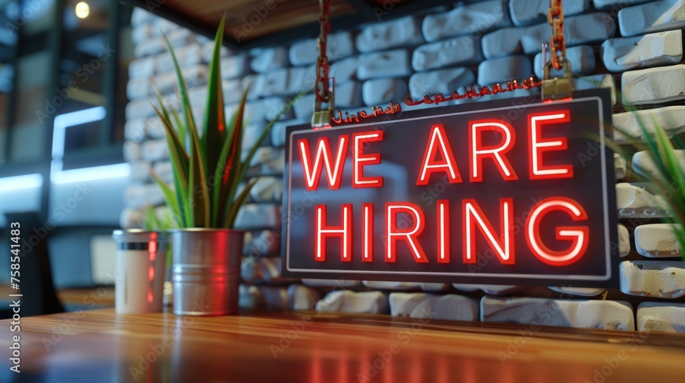 We are hiring LED sign. Job interview or recruitment, Job vacancy, Open ...