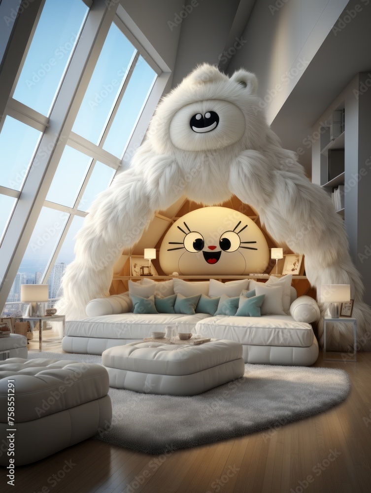 Giant Fluffy Bed Monster Bed Kids Bed Comical Day Bed Interior Giant Fluffy Bed Monster Bed Kids Bed Comical Day Bed Interior