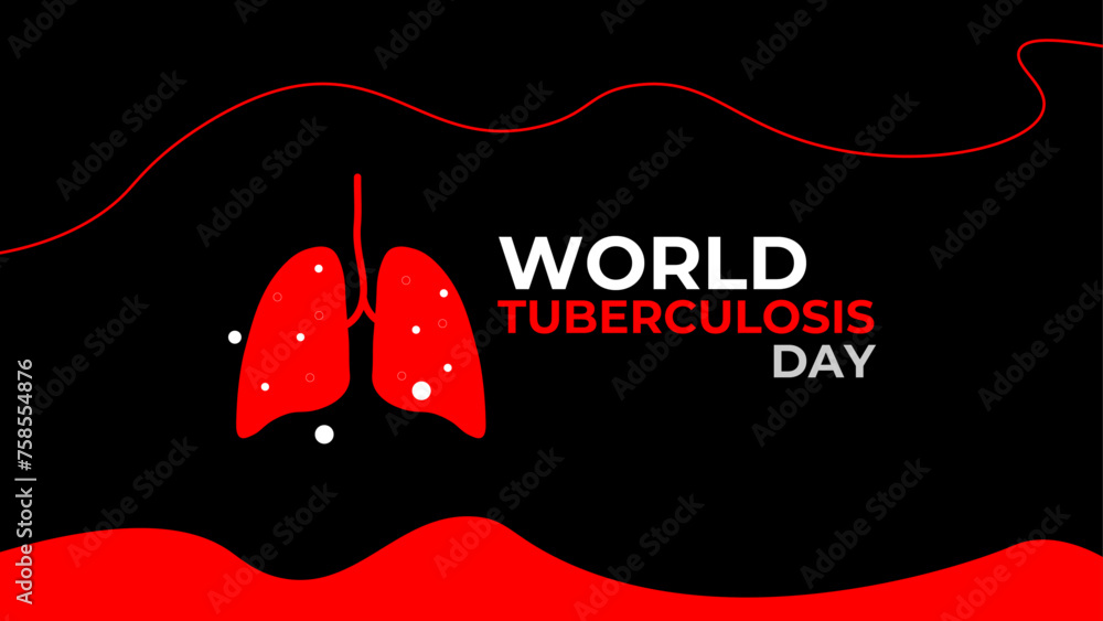 World Tuberculosis Day Vector Illustration on March 24 with Lungs and ...