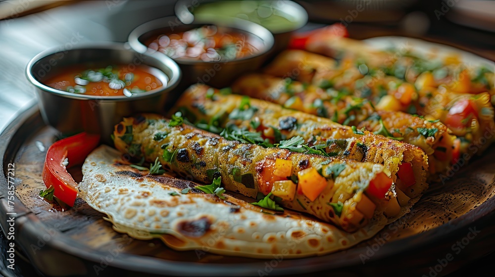 Indian Dosa: A thin, crispy pancake made from fermented rice and lentil ...