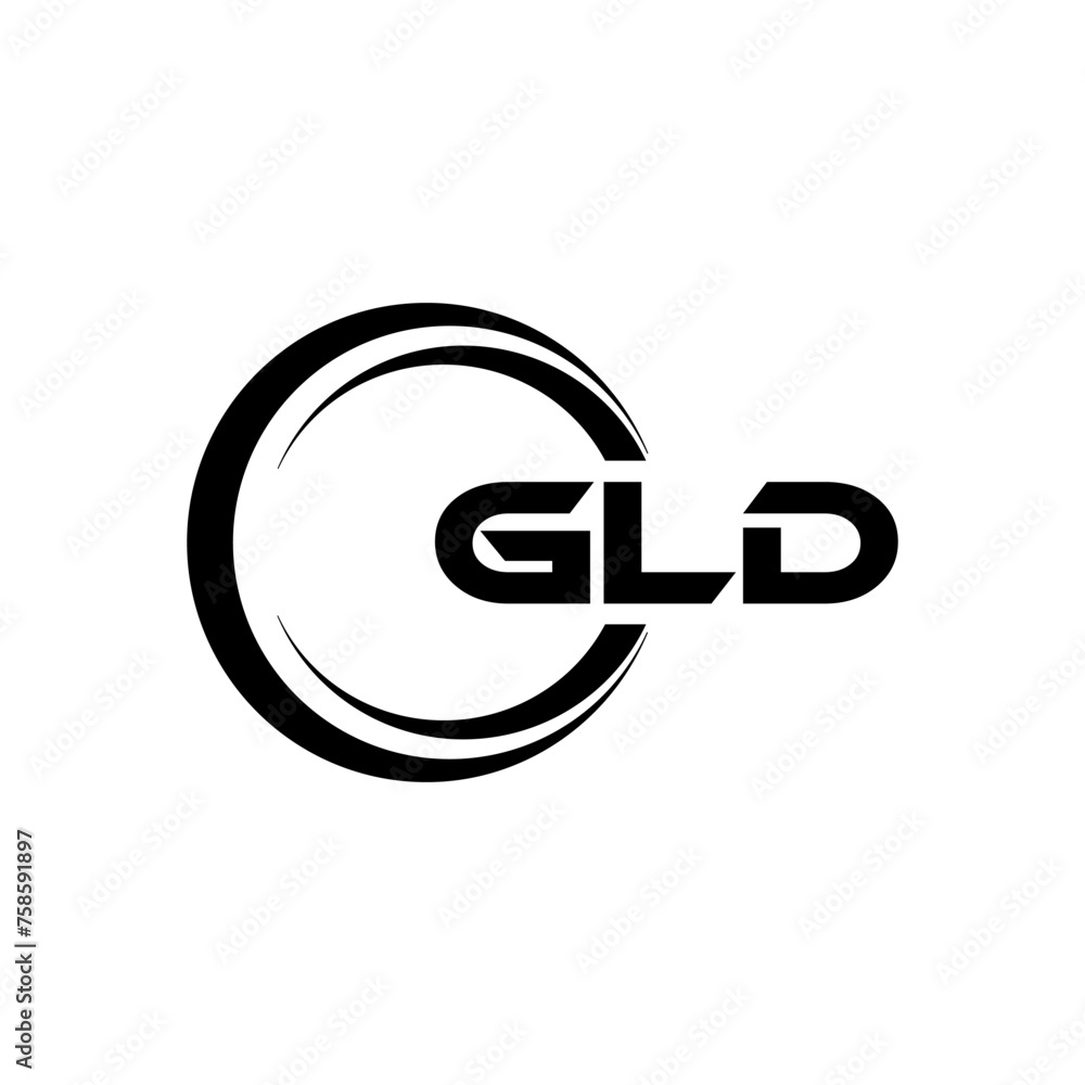 GLD letter logo design with white background in illustrator, cube logo ...
