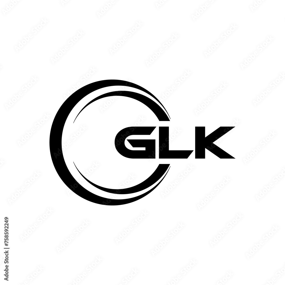 GLK letter logo design with white background in illustrator, cube logo ...