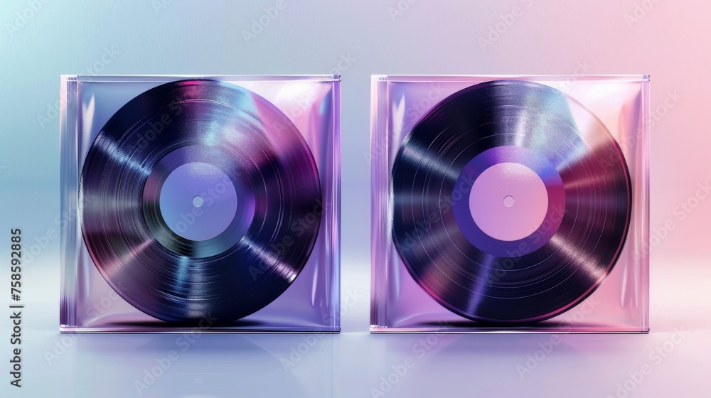 Shrink vinyl plastic album cover frame overlay. CD wrap sleeve package ...