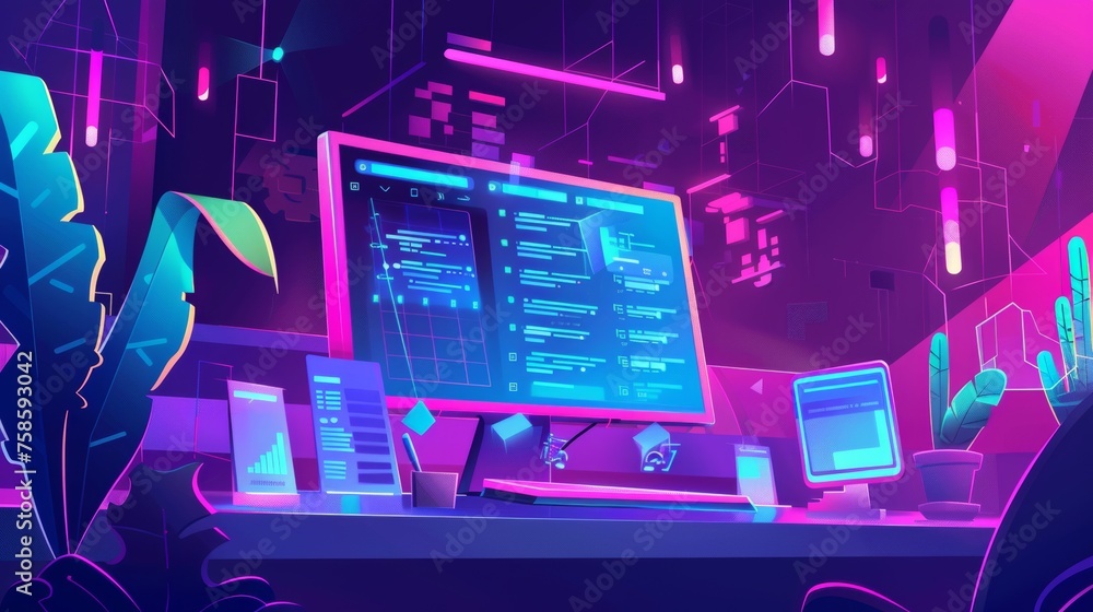 Cartoon illustration of functional testing of software, search errors ...