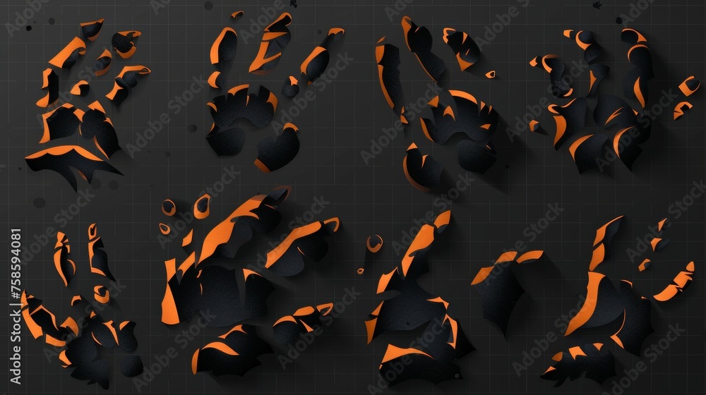 Animal nails rip or tiger or bear paws fragments isolated on a ...