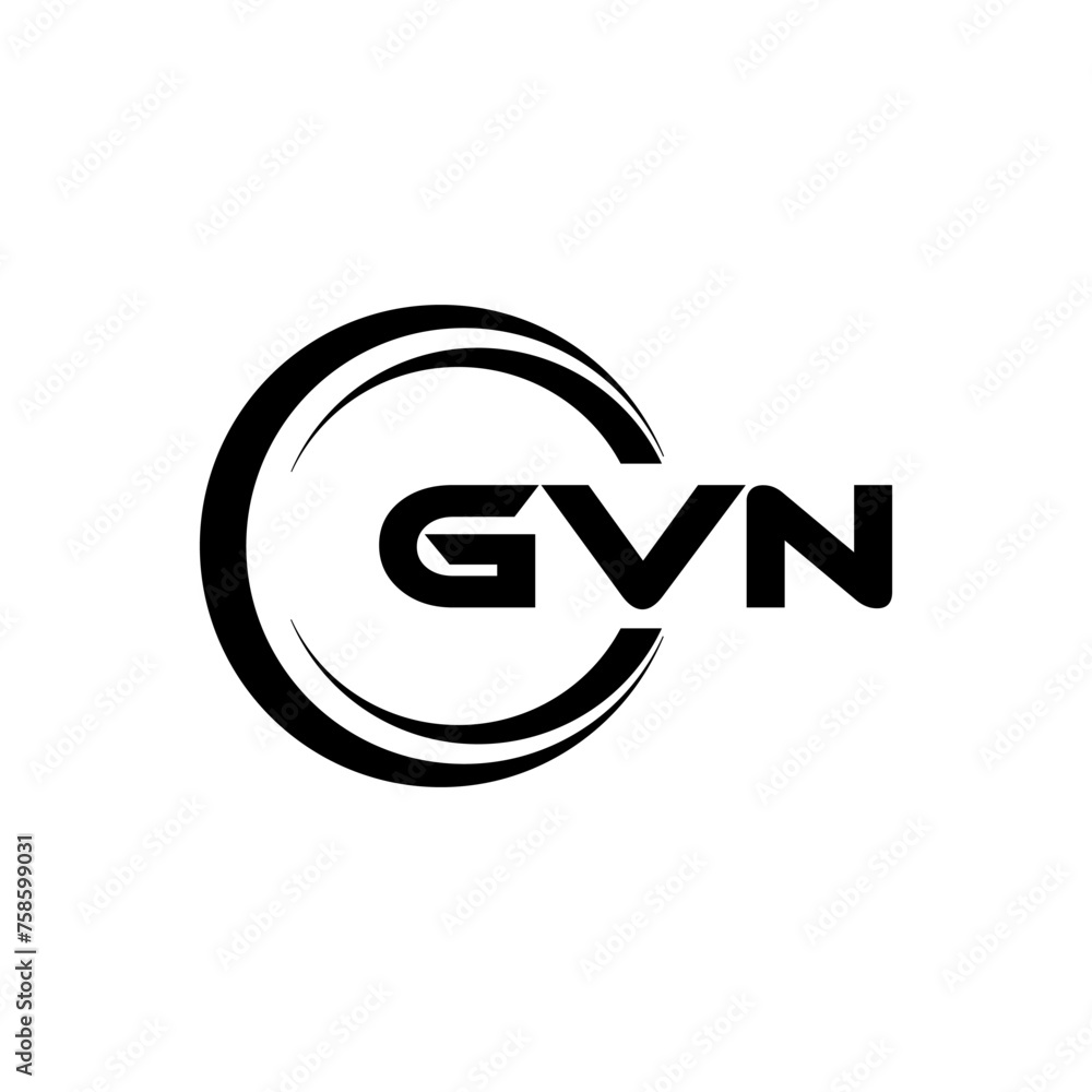 GVN letter logo design with white background in illustrator, cube logo ...