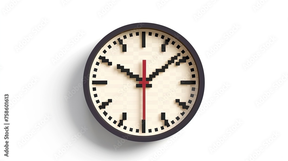 Pixel clock. Pixel art, style, time, hands, minutes, alarm clock, dial ...