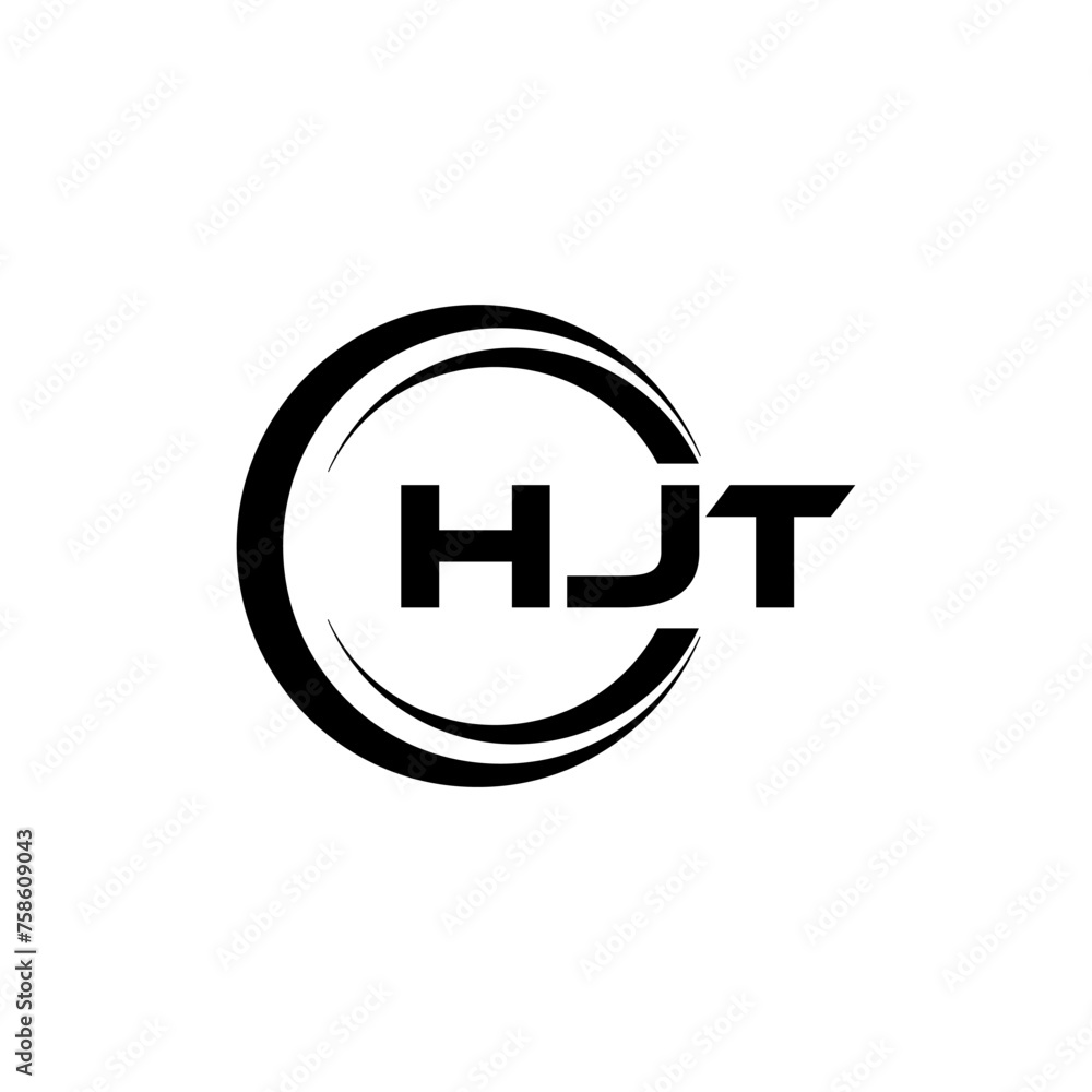 HJT letter logo design with white background in illustrator, cube logo ...