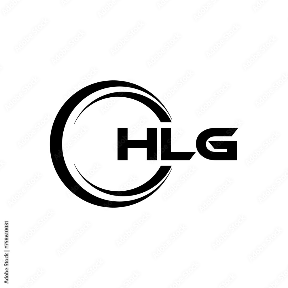 HLG letter logo design with white background in illustrator, cube logo ...