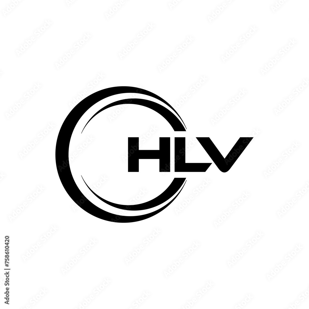 Hlv Letter Logo Design With White Background In Illustrator Cube Logo Vector Logo Modern