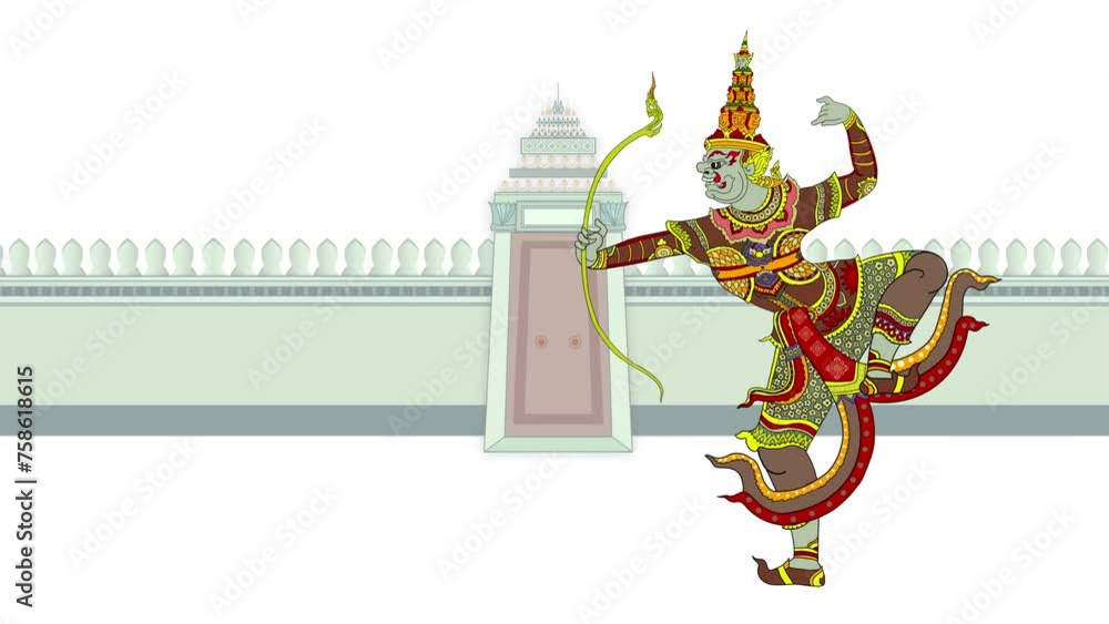 Ravana is shooting arrows against soldiers in the Ramayana, Happy ...