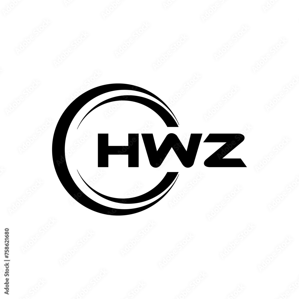 Vecteur Stock HWZ letter logo design with white background in ...