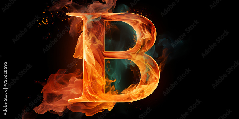 fiery font letter, letter, Alphabet amp Letter B B logo Monogram, Fire ...