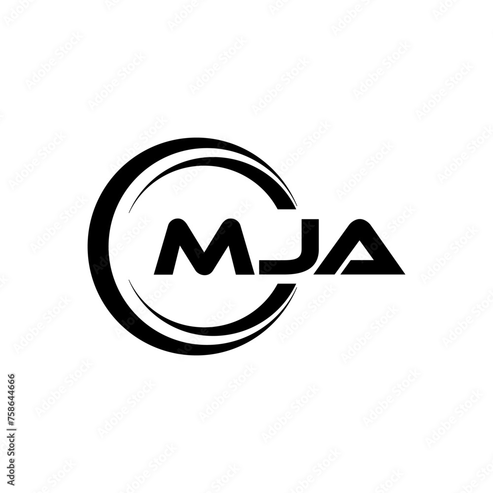 MJA letter logo design with white background in illustrator, cube logo ...