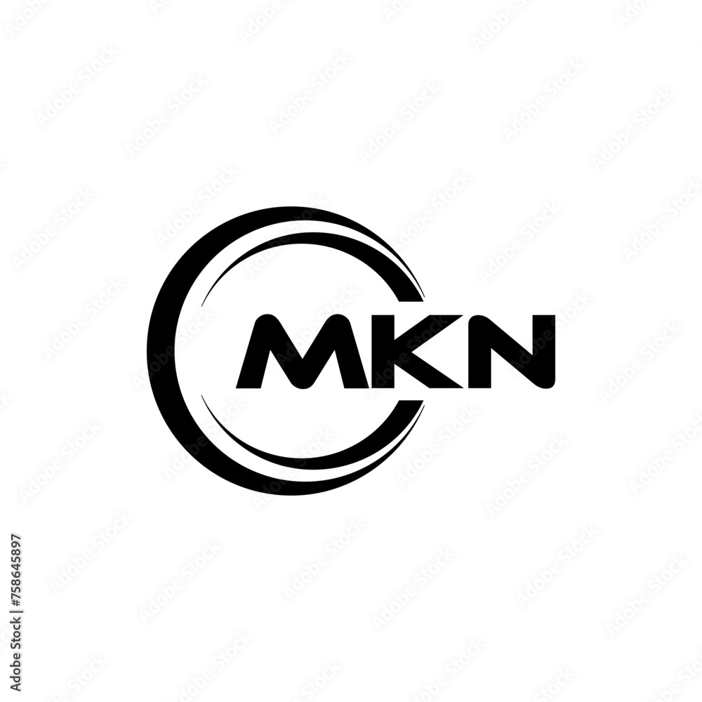 MKN letter logo design with white background in illustrator, cube logo ...