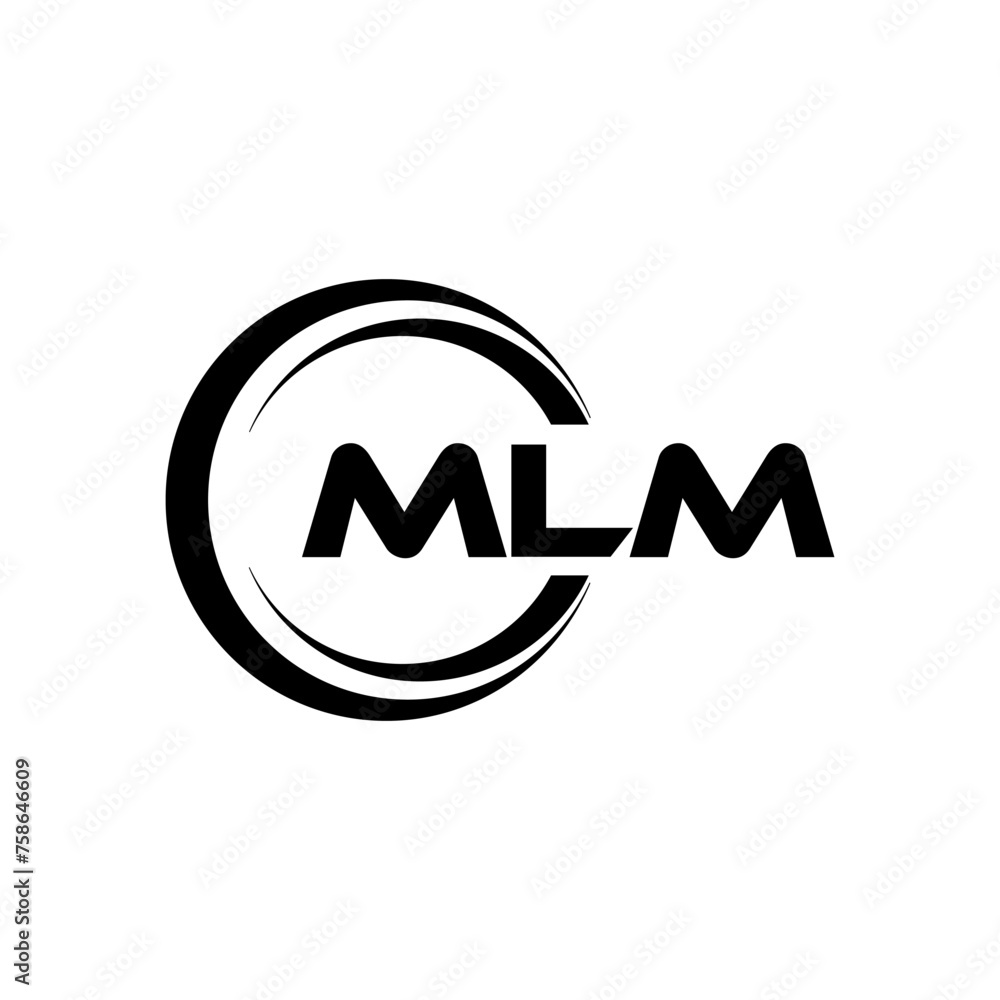 MLM letter logo design with white background in illustrator, cube logo ...