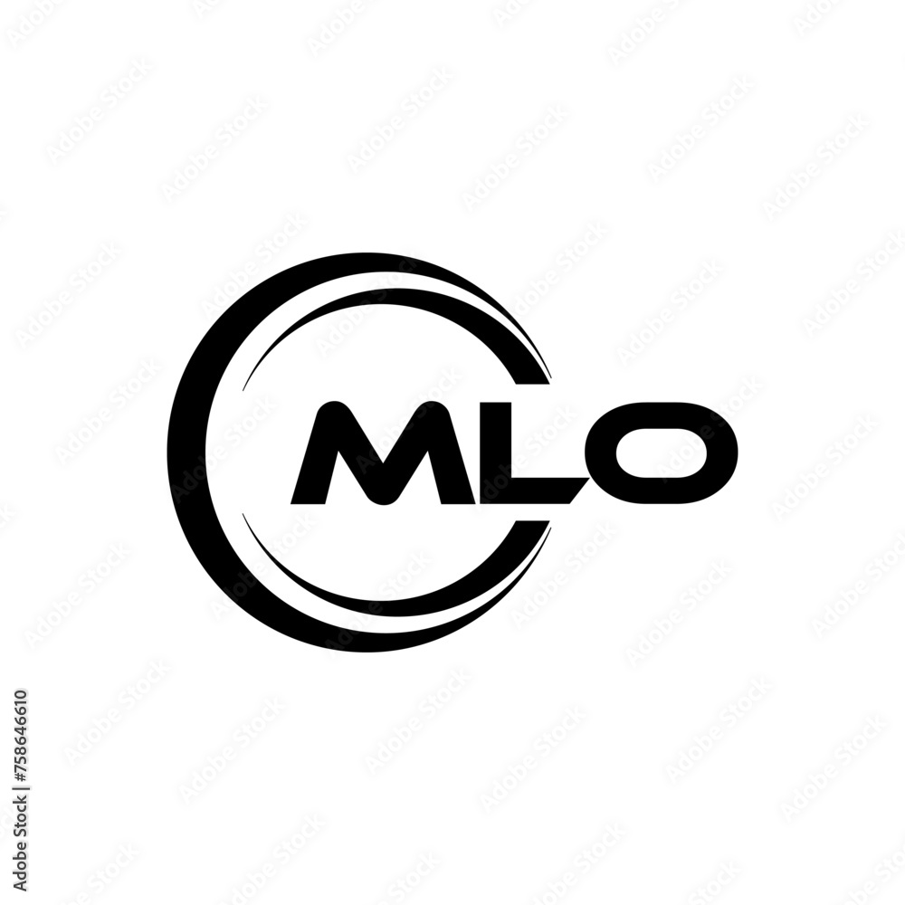 MLO letter logo design with white background in illustrator, cube logo ...