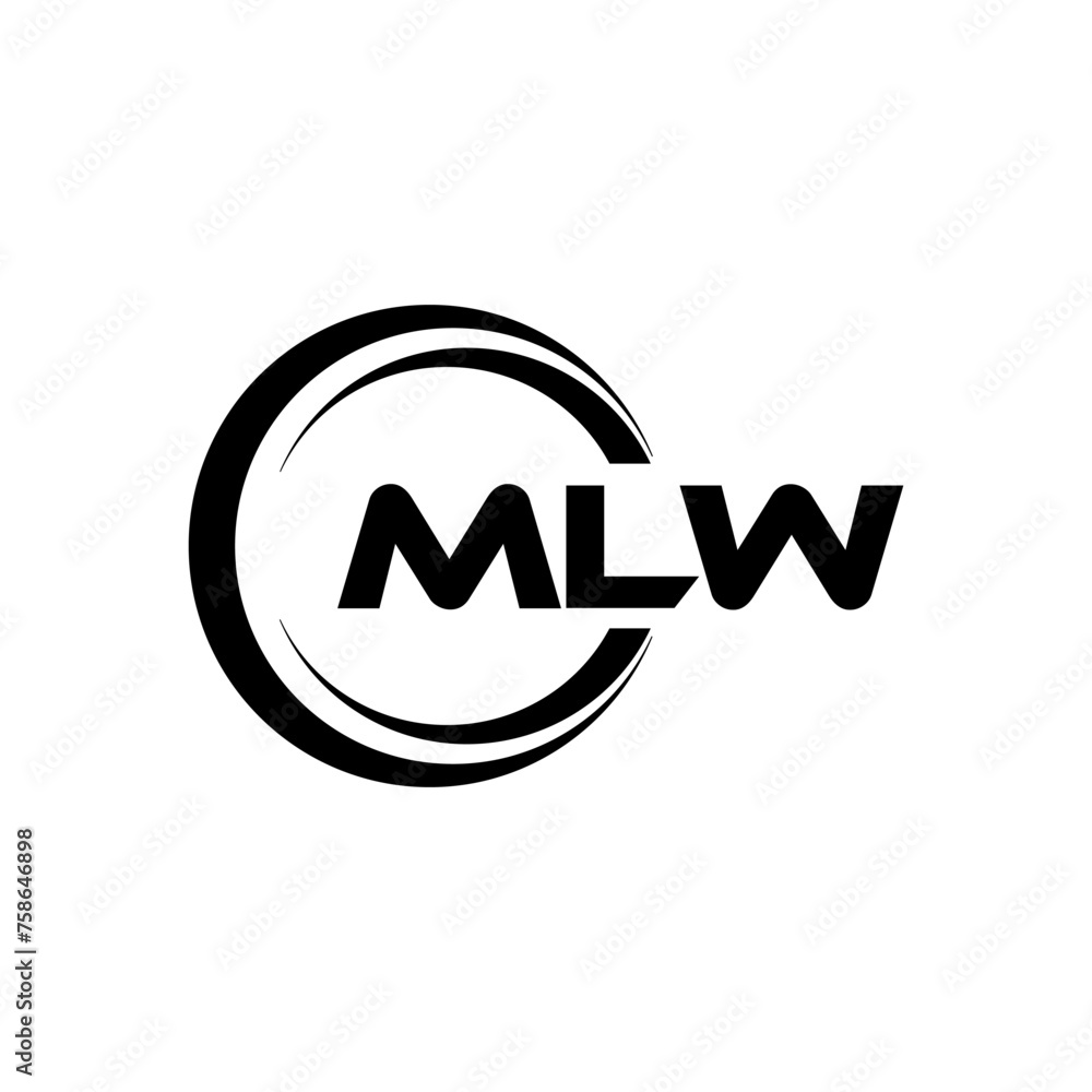 MLW letter logo design with white background in illustrator, cube logo ...