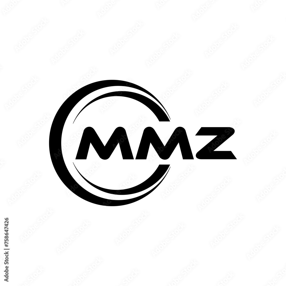 MMZ letter logo design with white background in illustrator, cube logo ...
