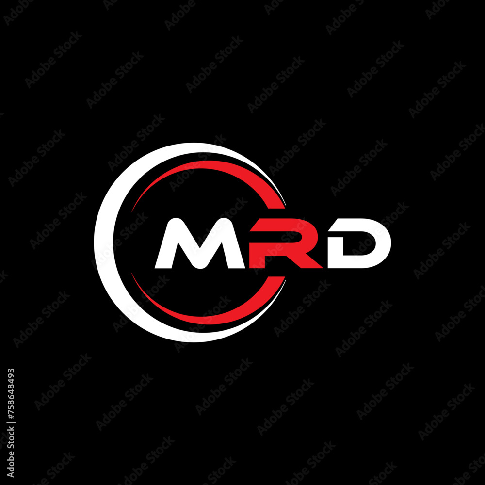MRD letter logo design with black background in illustrator, cube logo ...